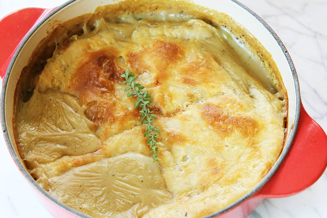 Classic Sunday Supper Vegetable Pot Pie - Buttered Veg