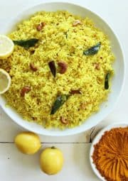 Lemon Rice with Turmeric & Cashews – Vegetarian Recipes for Mindful Cooking