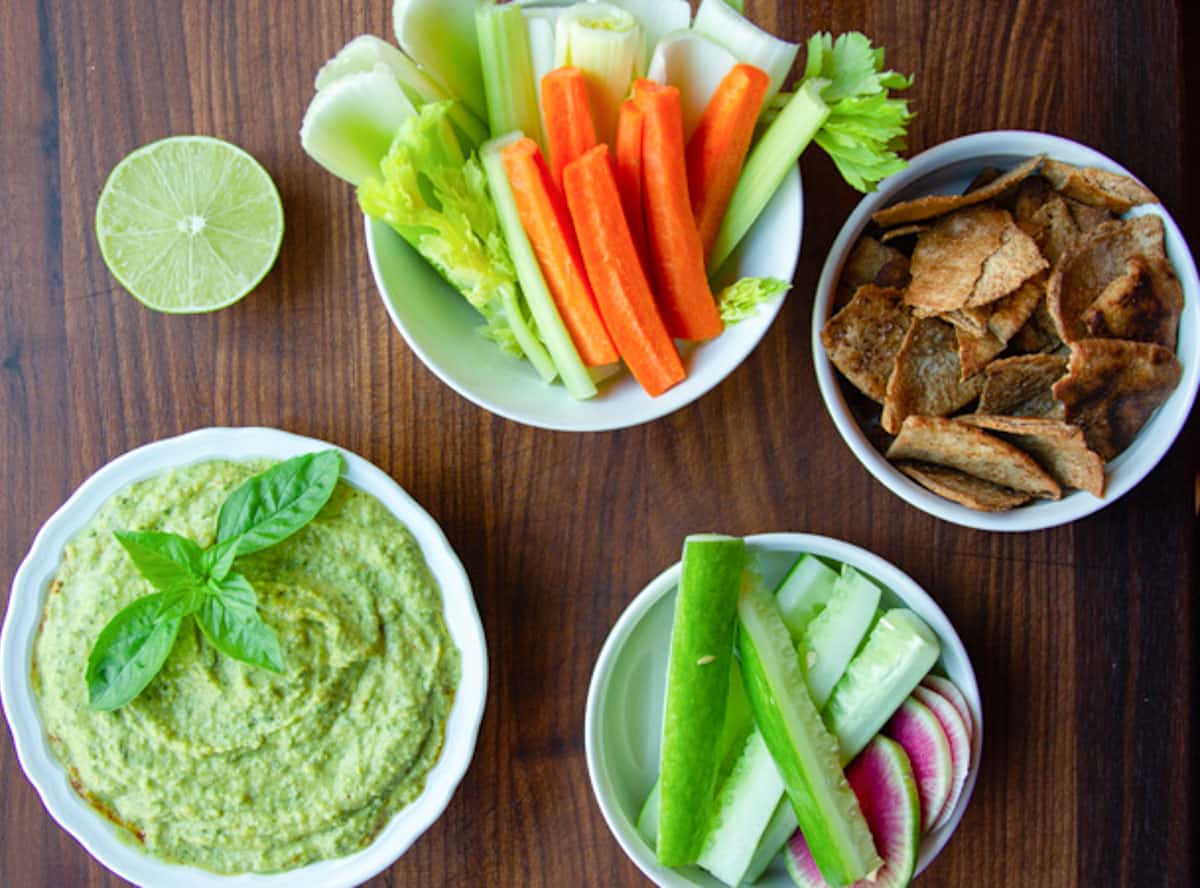 Healthy Basil Lime Hummus (10 Minutes) – Vegetarian Recipes for Mindful ...