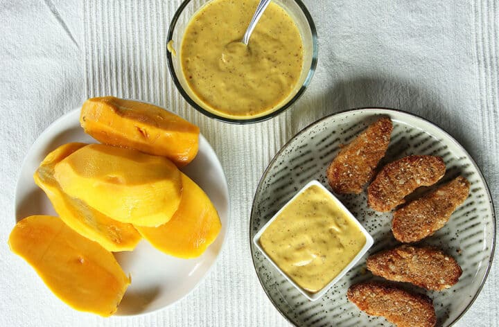 No Cook Creamy Mango Mustard Sauce Recipe for Dipping – Vegetarian ...