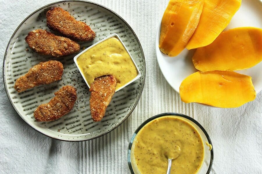 No Cook Creamy Mango Mustard Sauce Recipe for Dipping – Vegetarian ...